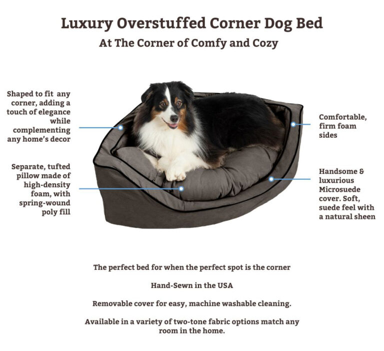 Snoozer Luxury Overstuffed Corner Dog Bed | 28+ Colors