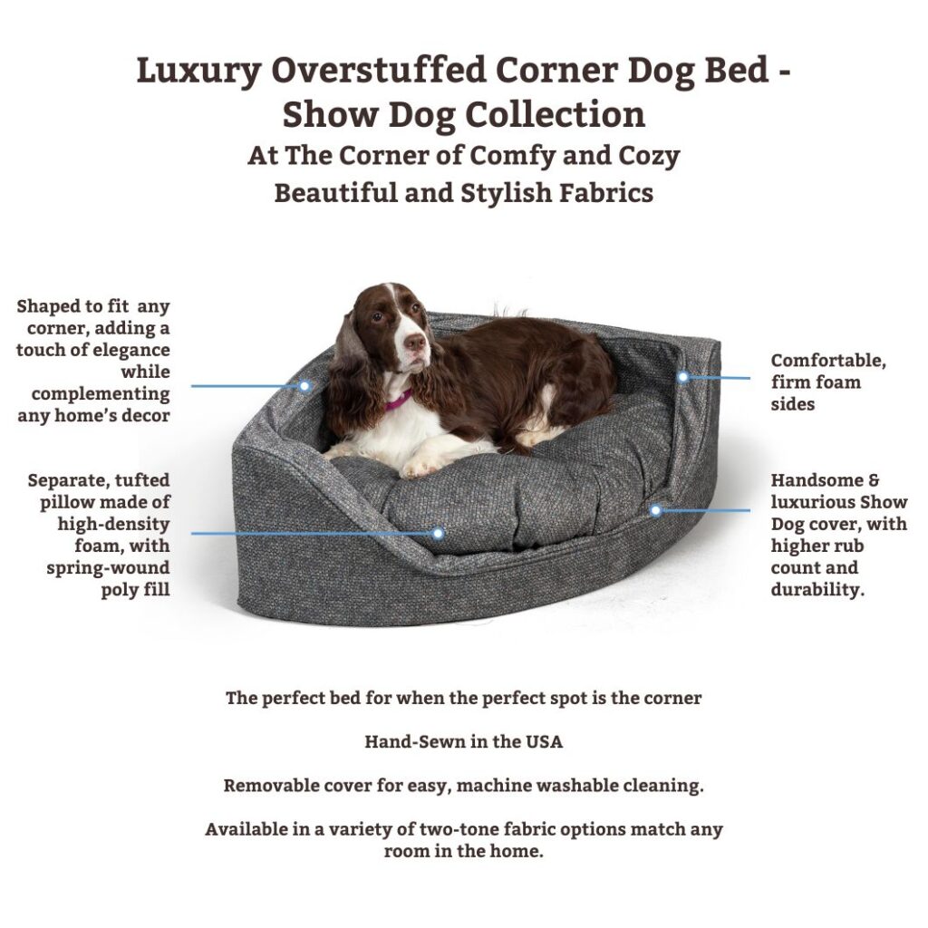 Snoozer Luxury Overstuffed Corner Dog Bed | Show Dog | 9 Colors